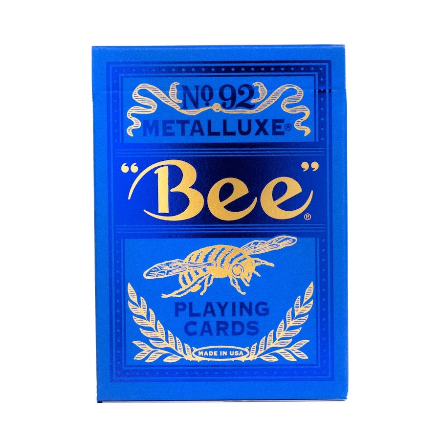Bee Metalluxe Playing Cards - Blue Foil Diamond Back – Behold Games